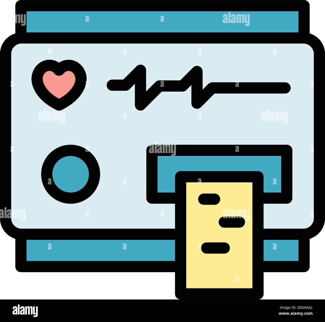 Heart cardiogram icon outline vector. Heartbeat pressure. Test pulse ...