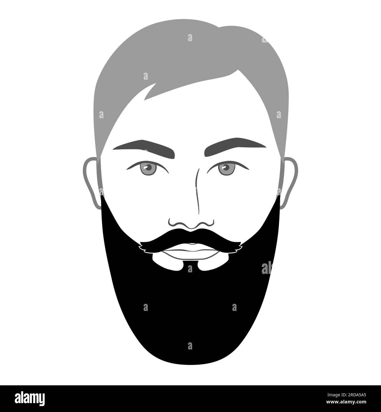 Bandholz Beard style men in face illustration Facial hair mustache ...