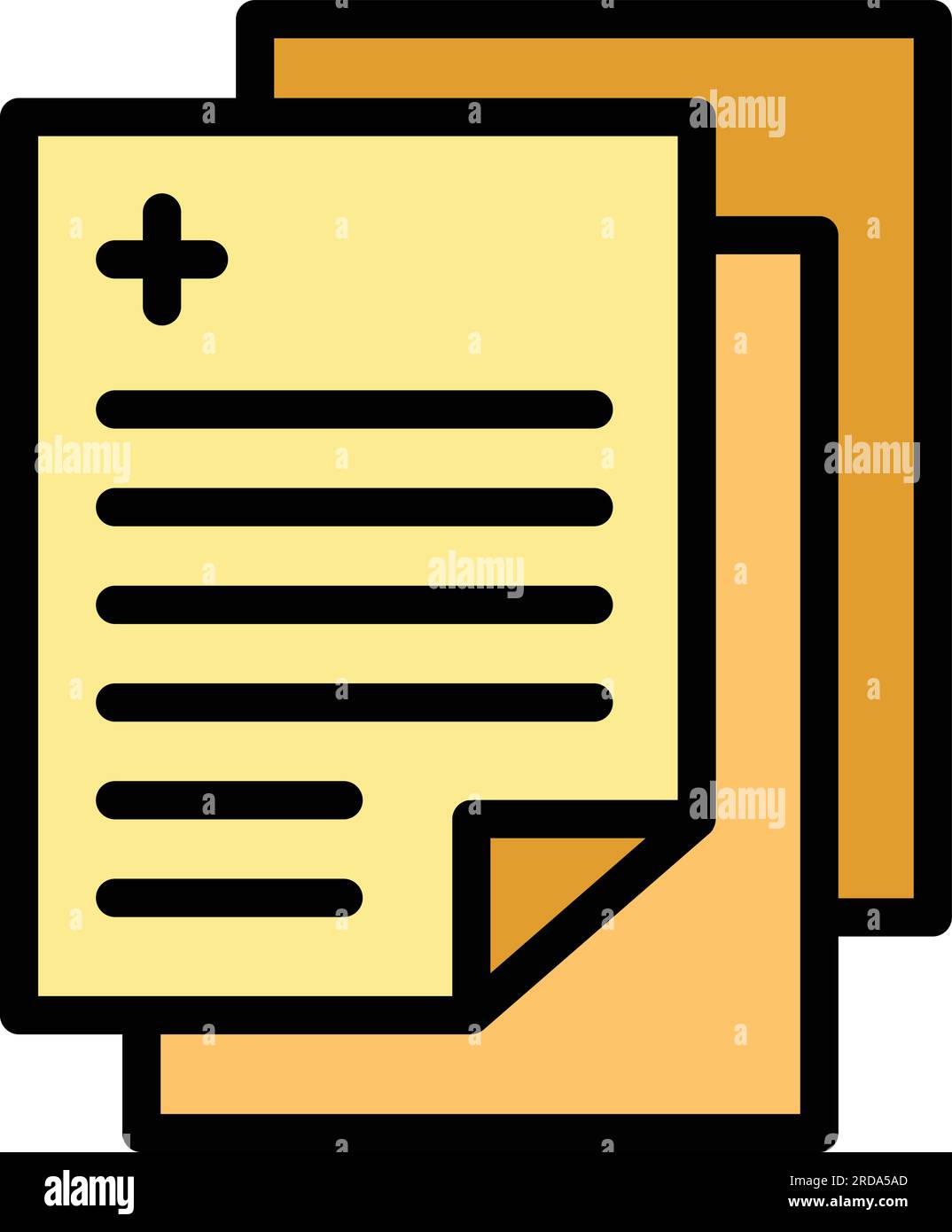 Patient file icon outline vector. Medical data. Health profile color ...