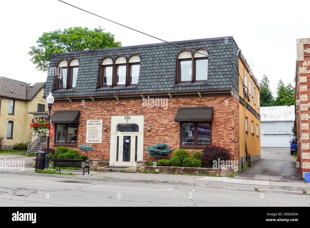 historic buildings and streets in downtown Port Perry, Ontario, Canada ...