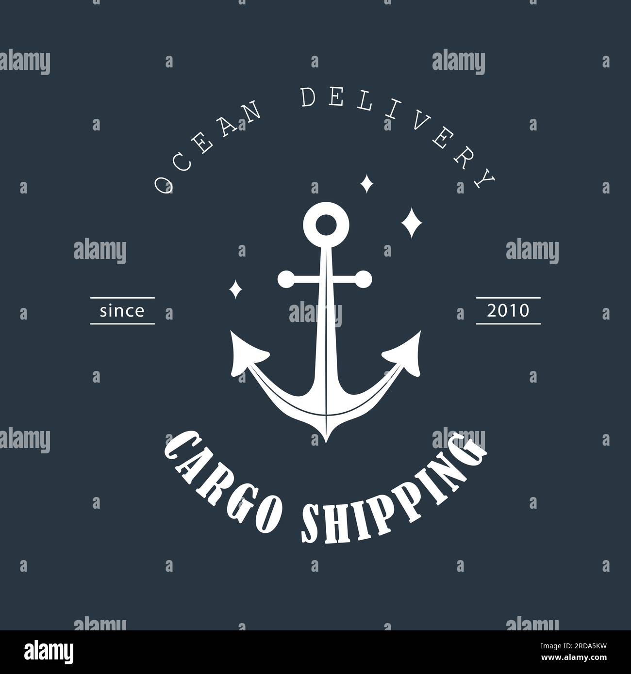 Cargo shipping logo. Ocean delivery. Sea freight transportation and ...