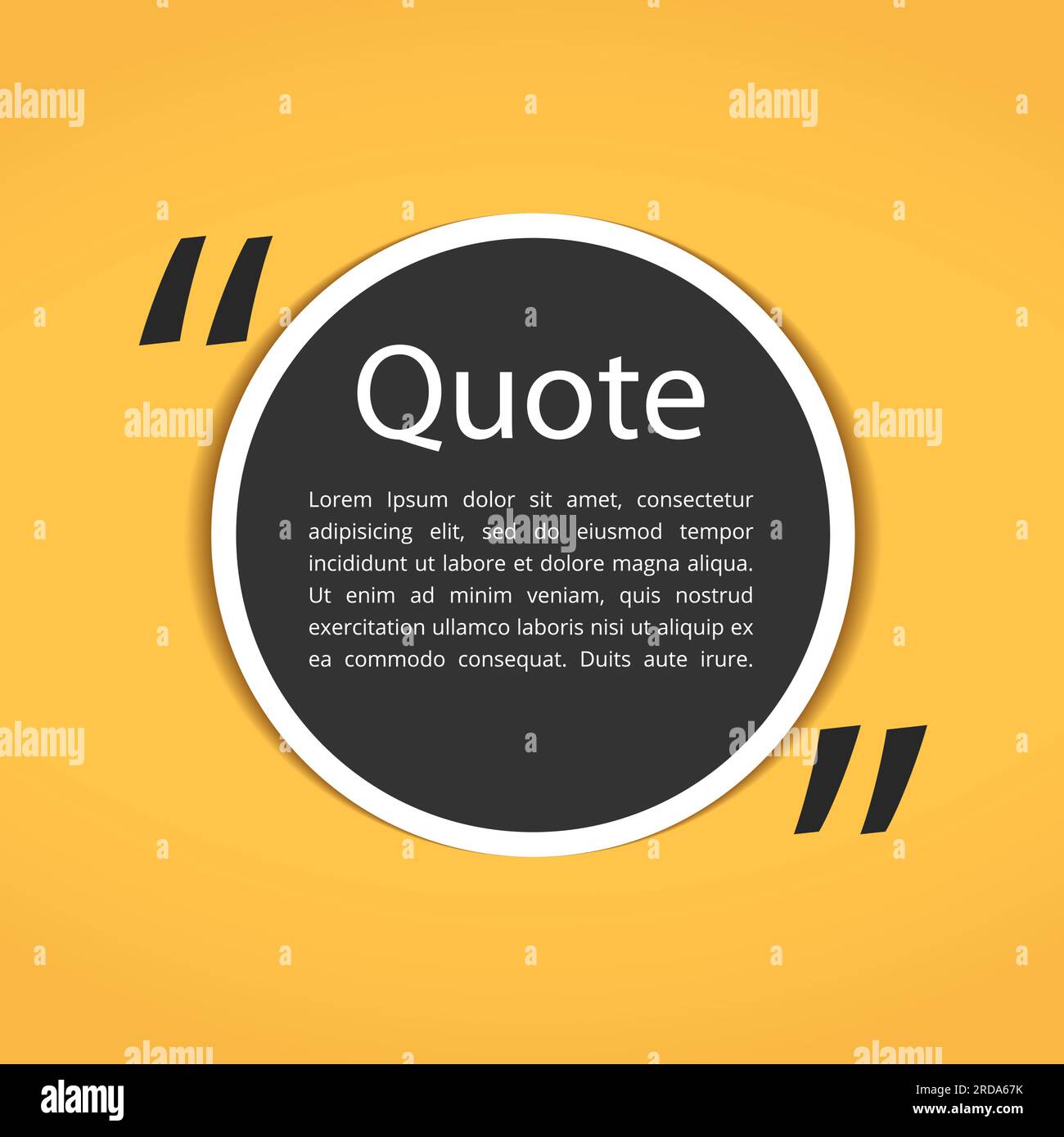 Round paper sticker for your text with quotes on yellow background ...