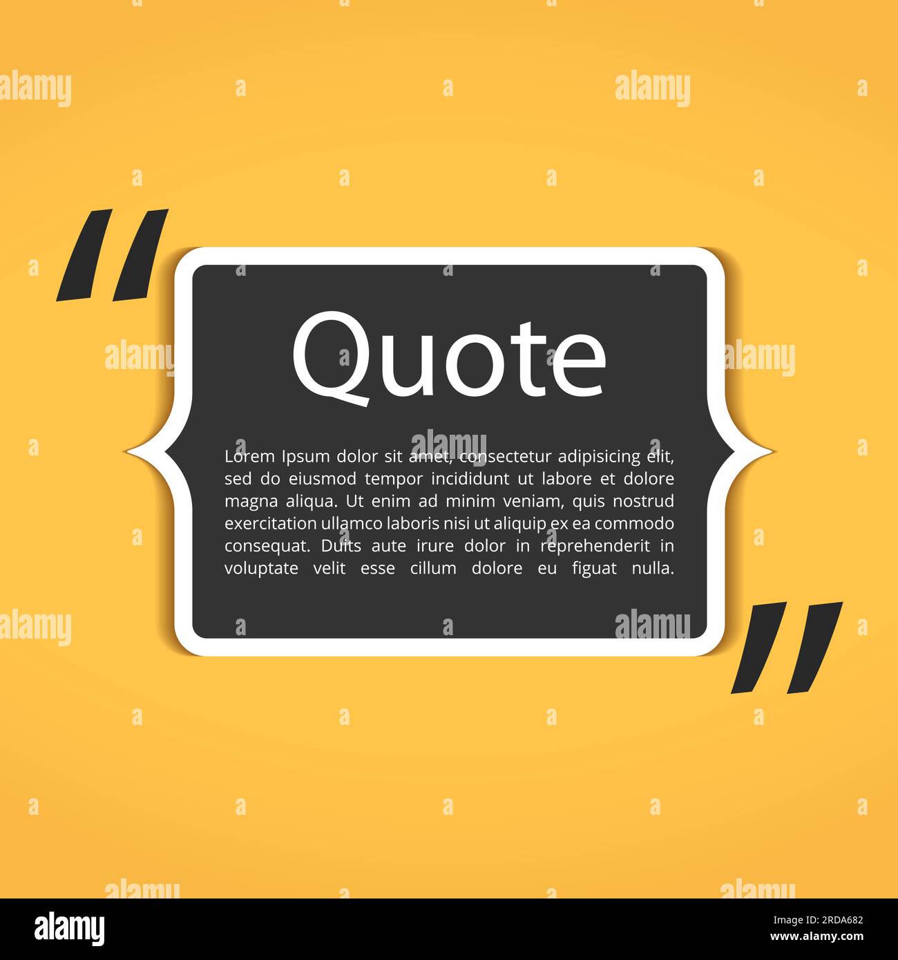 Horizontal text box with quotes on yellow background, vector eps10 ...