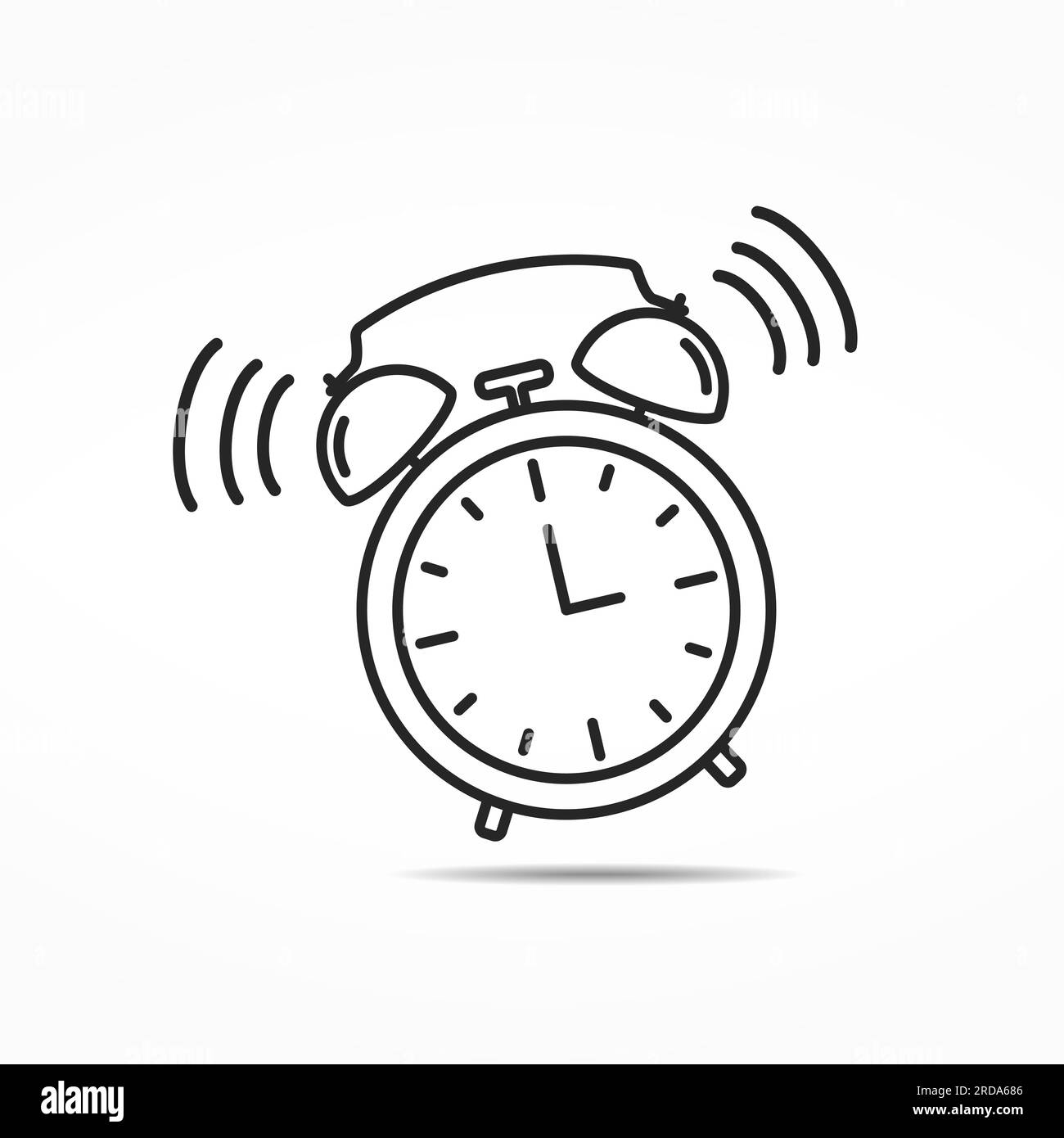 Alarm clock line icon, vector eps10 illustration Stock Vector Image ...