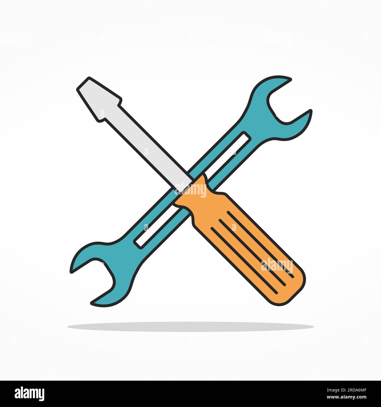 Cross screwdriver icon outline hi-res stock photography and images - Alamy