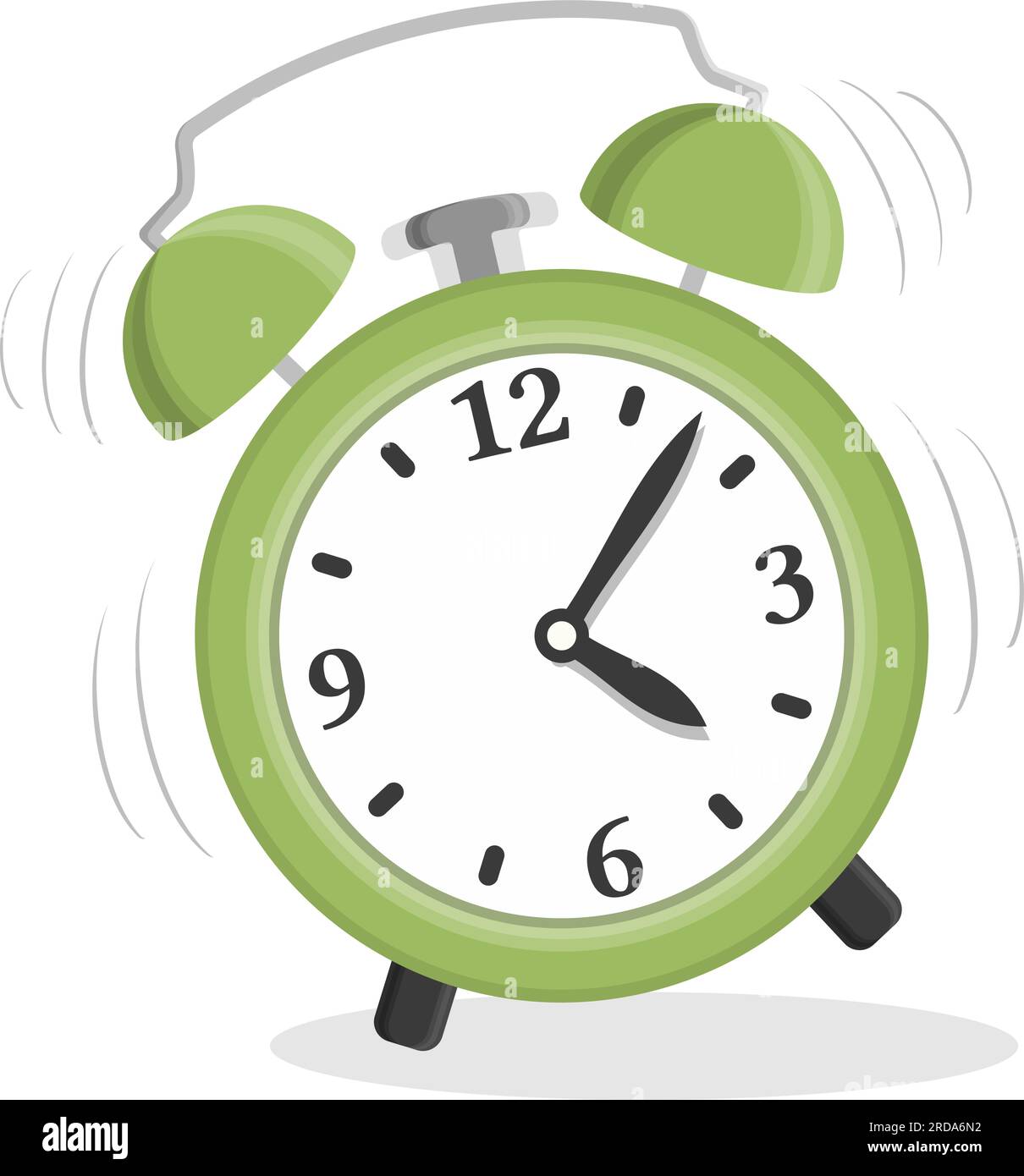 Green alarm clock on white background, flat design, vector eps10 ...
