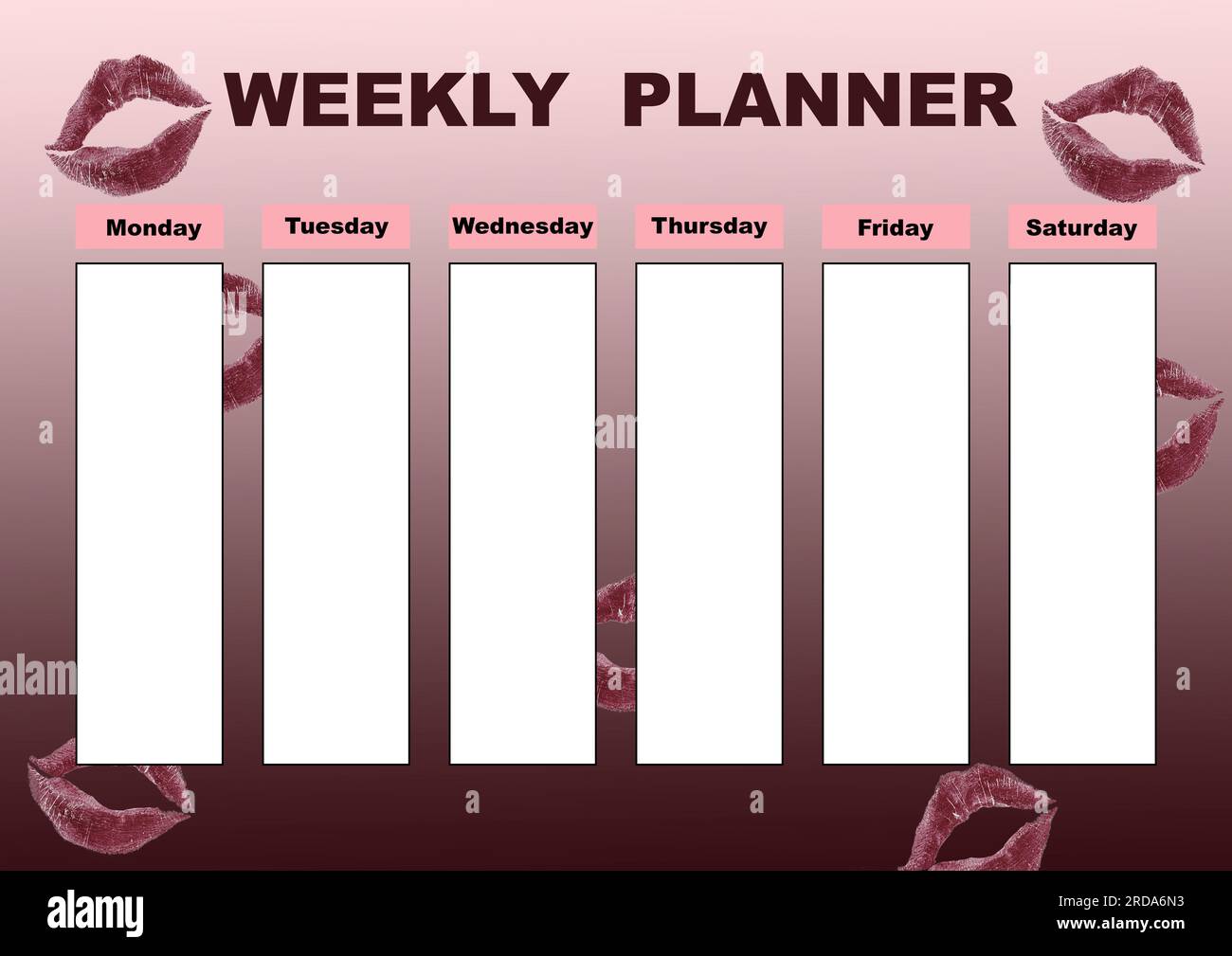 Beautiful weekly planner, school timetable education, can be used as an ...