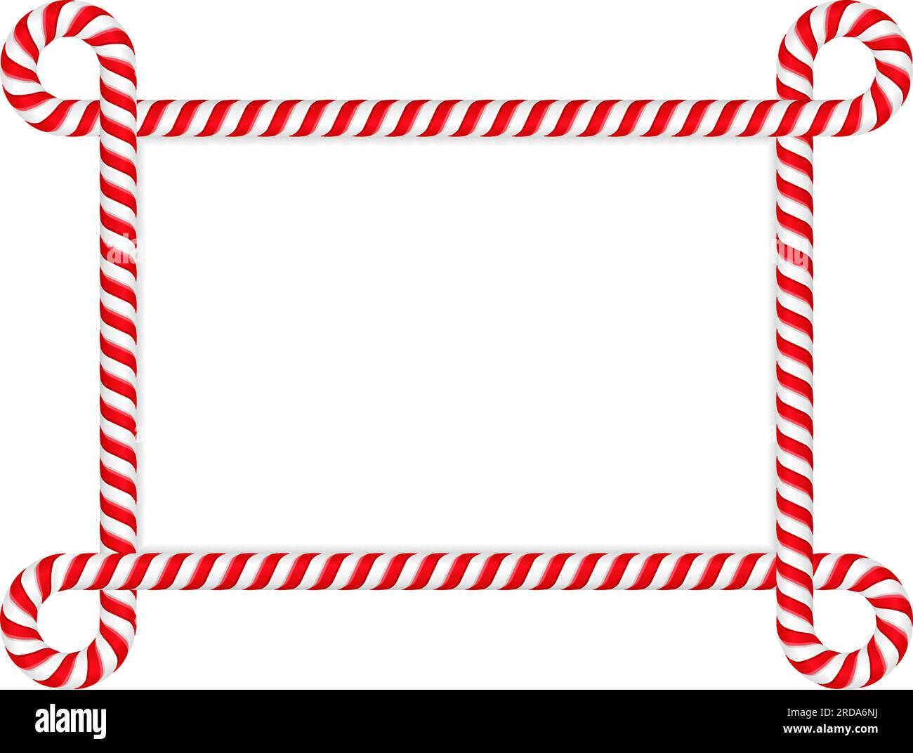 Frame made of red&white striped candy cane, vector eps10 illustration ...