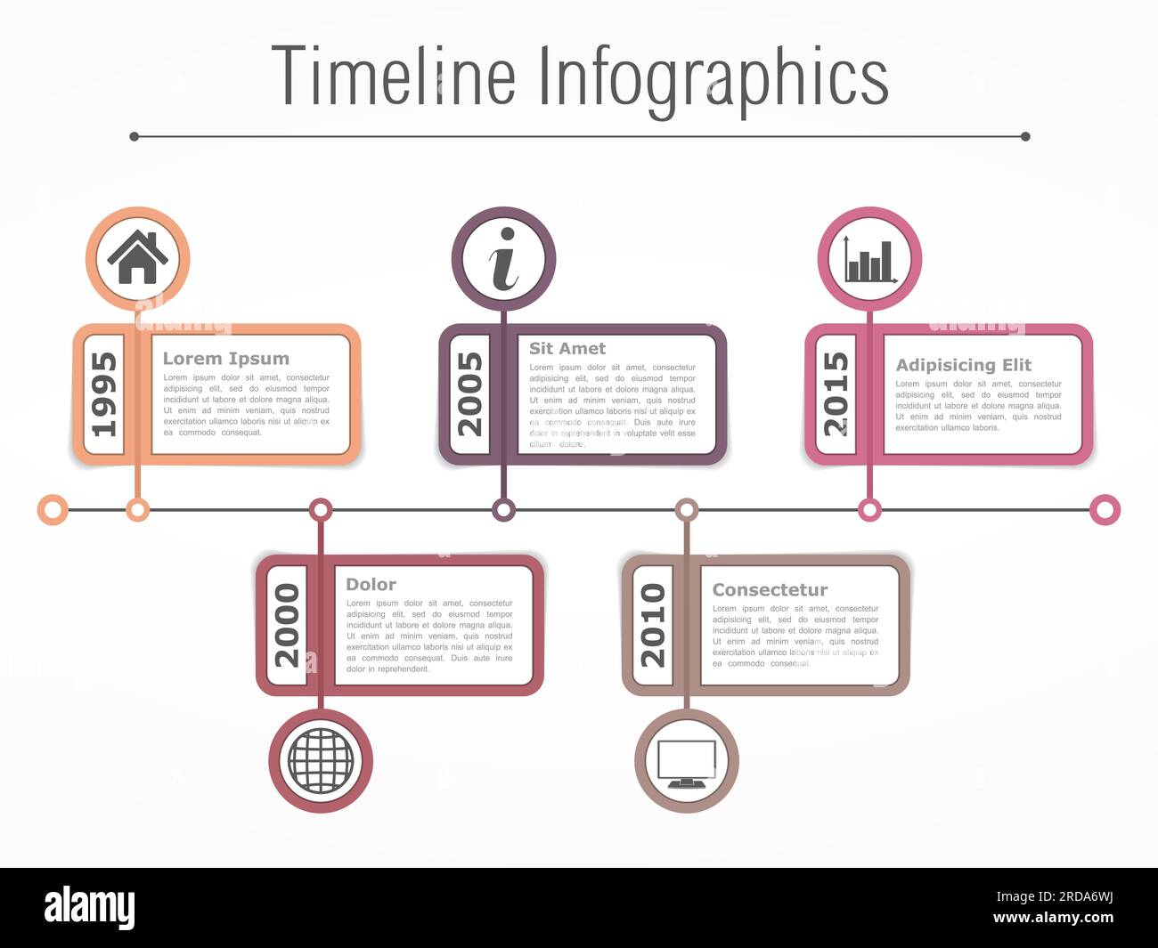 Horizontal timeline infographics design template, vector eps10 ...