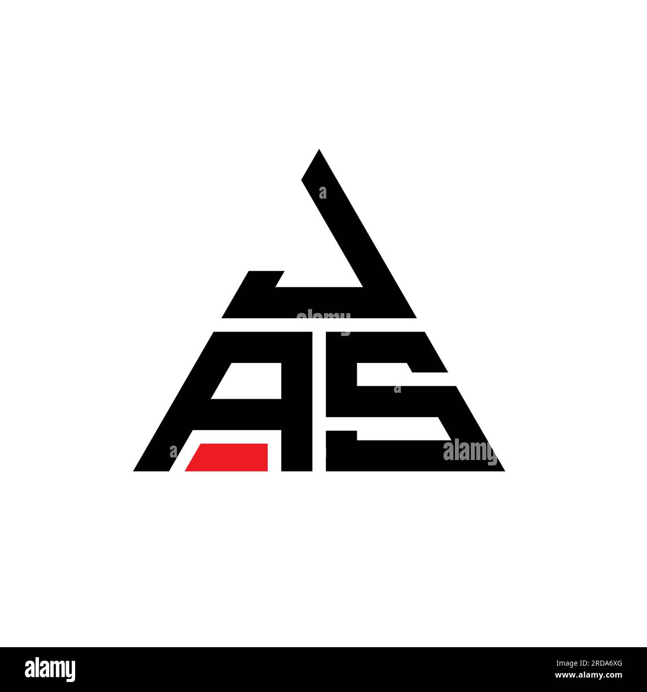 JAS triangle letter logo design with triangle shape. JAS triangle logo ...