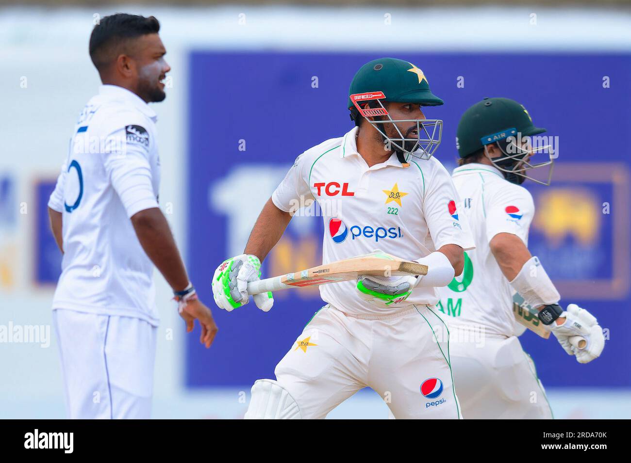 Galle, Sri Lanka. 20th July 2023. Sri Lanka cricketer Ramesh Mendis (L ...