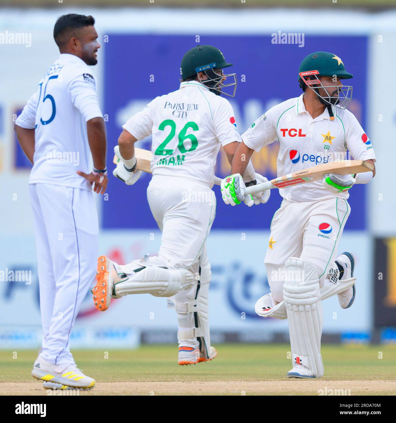 Galle, Sri Lanka. 20th July 2023. Sri Lanka cricketer Ramesh Mendis (L ...