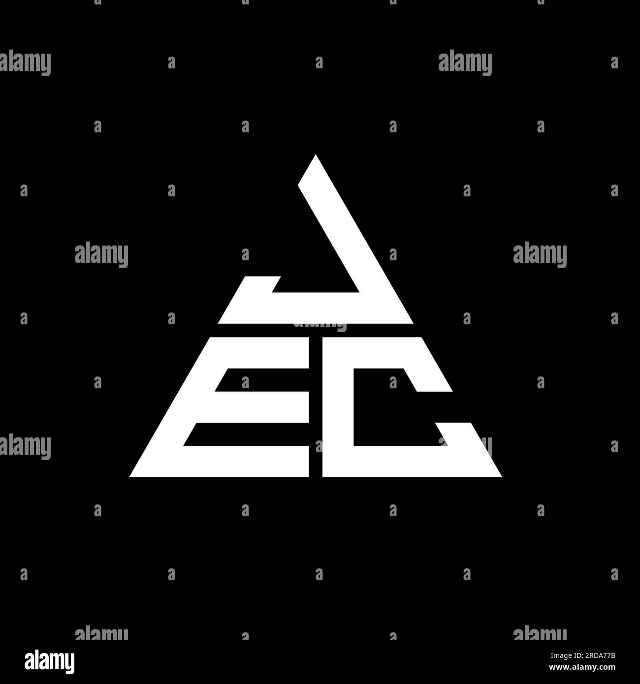 JEC triangle letter logo design with triangle shape. JEC triangle logo ...
