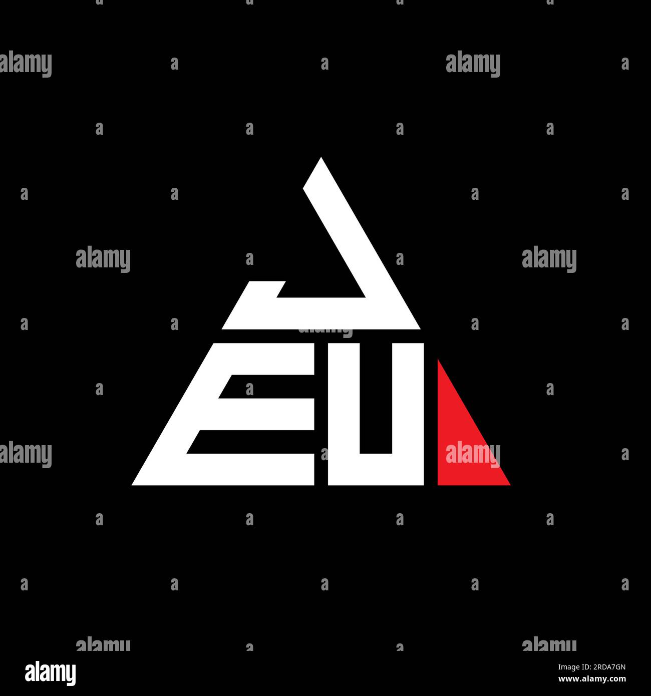 JEU triangle letter logo design with triangle shape. JEU triangle logo ...
