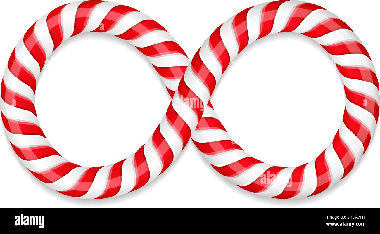Infinity symbol made of candy canes, vector eps10 illustration Stock ...