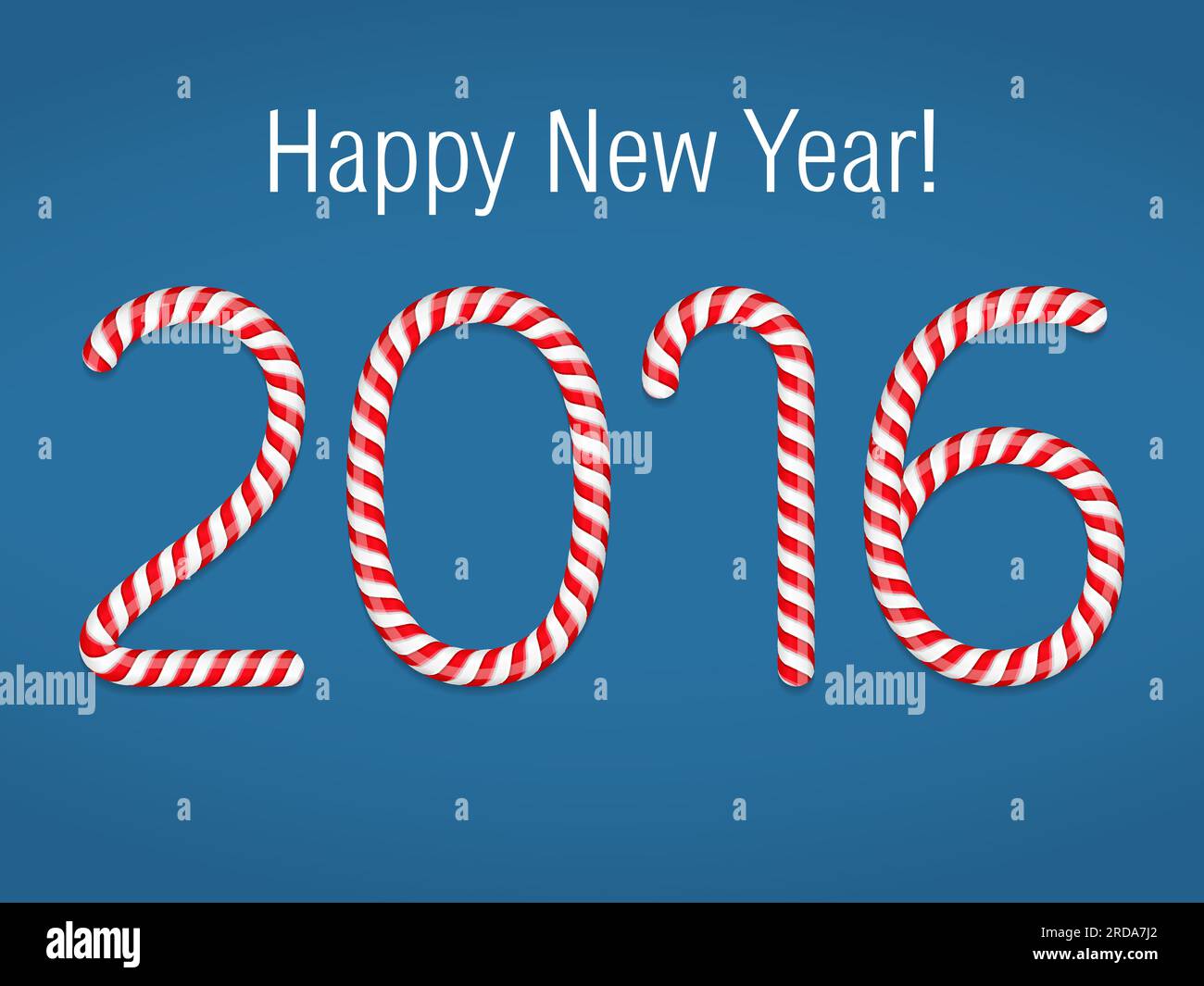 Number 2016 made of candy canes, happy new year card, vector eps10 ...