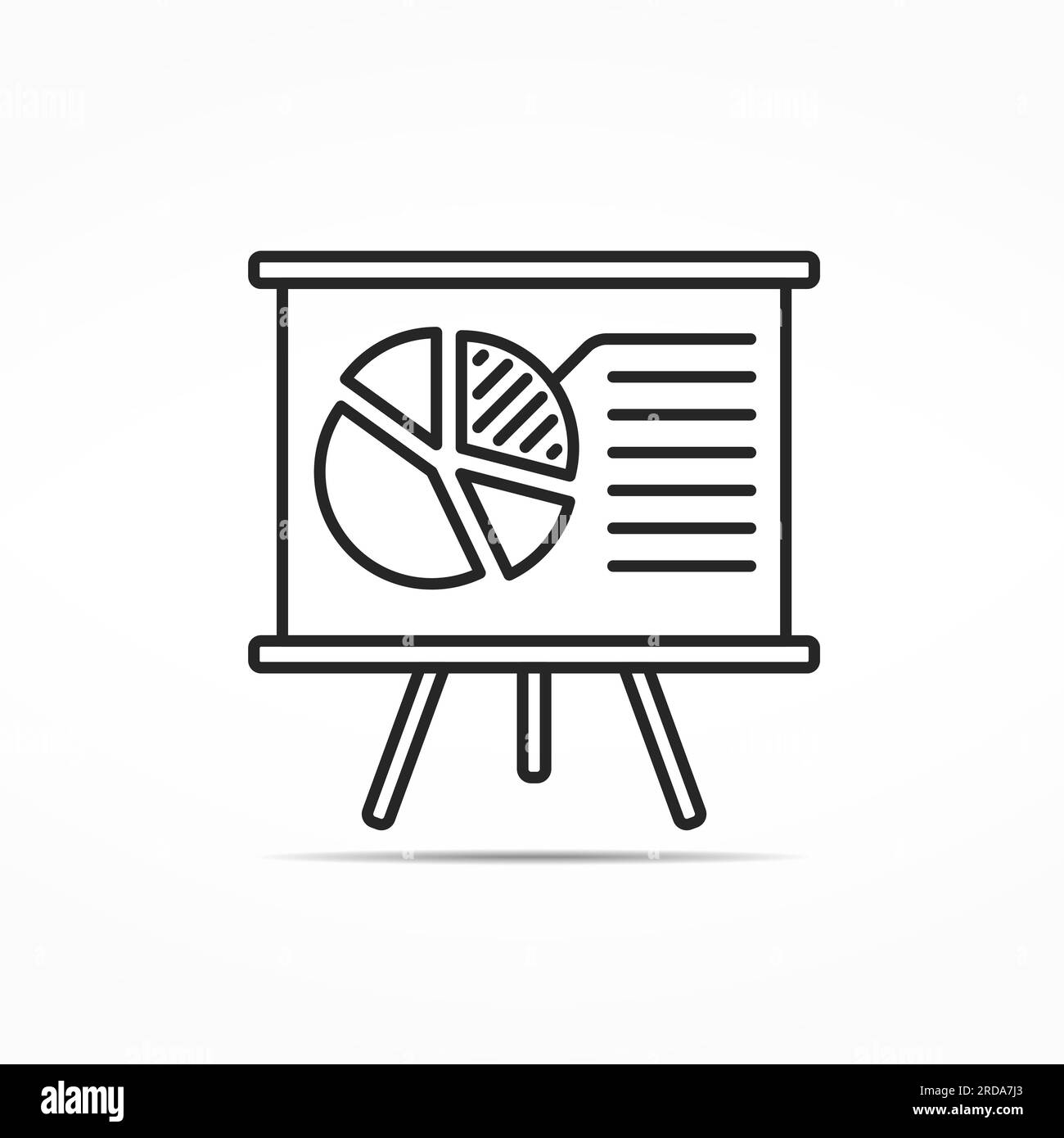 Business report with pie chart minimal line icon, vector eps10 ...