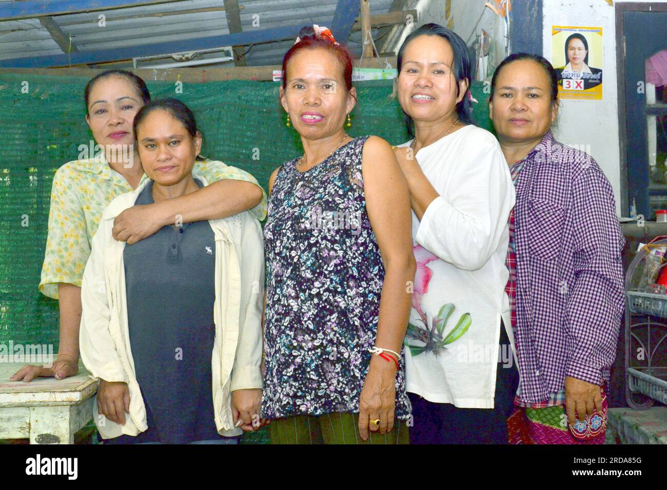 Five sisters northern thailand thai women pose group photo Stock Photo - Alamy
