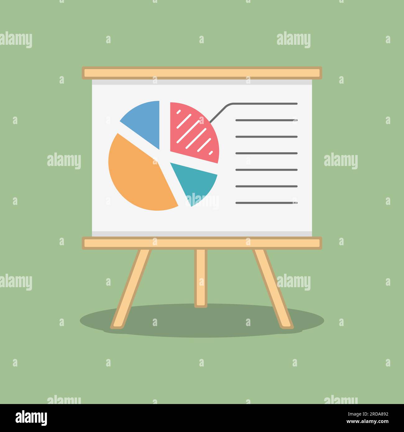 Pie chart on blackboard, business or finance concept, report or ...