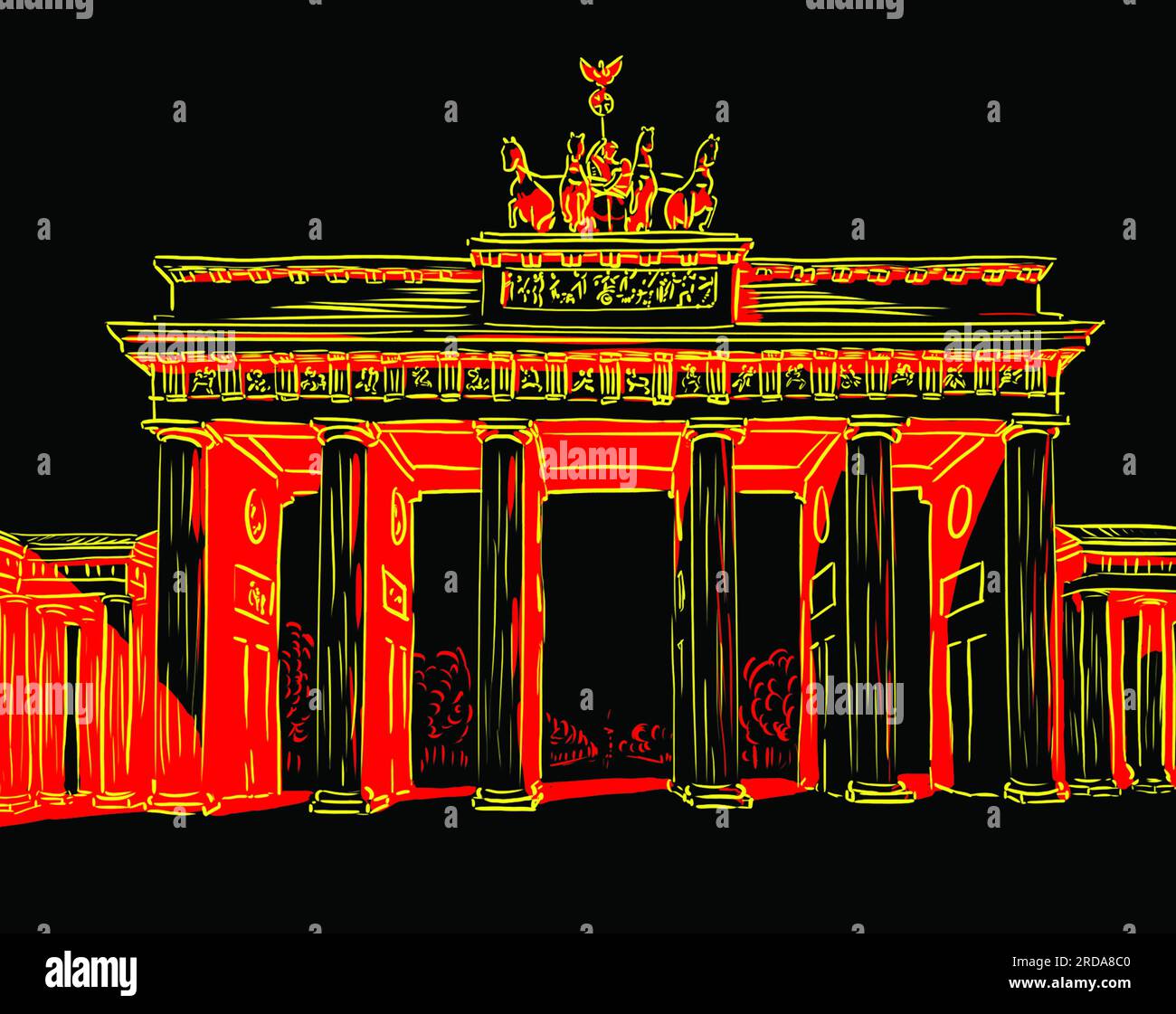 Brandenburg Gate with German flag colors Stock Photo - Alamy