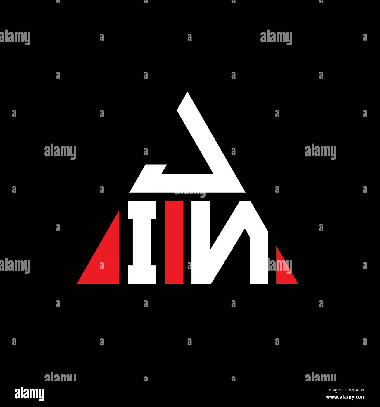 JIN triangle letter logo design with triangle shape. JIN triangle logo ...