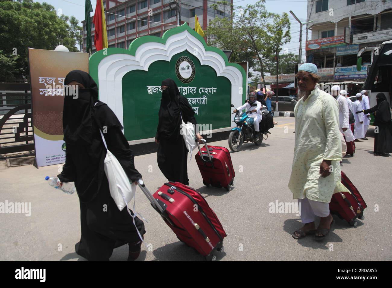 Pilgrims started to arrive at the Ashkona Hajj Camp in Dhaka from ...