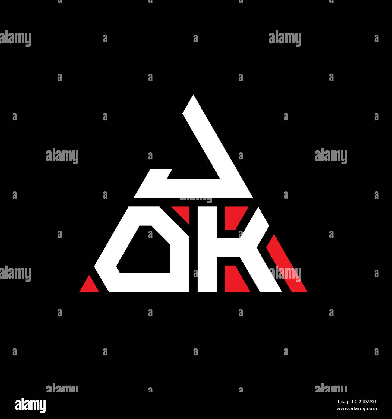 JOK triangle letter logo design with triangle shape. JOK triangle logo ...