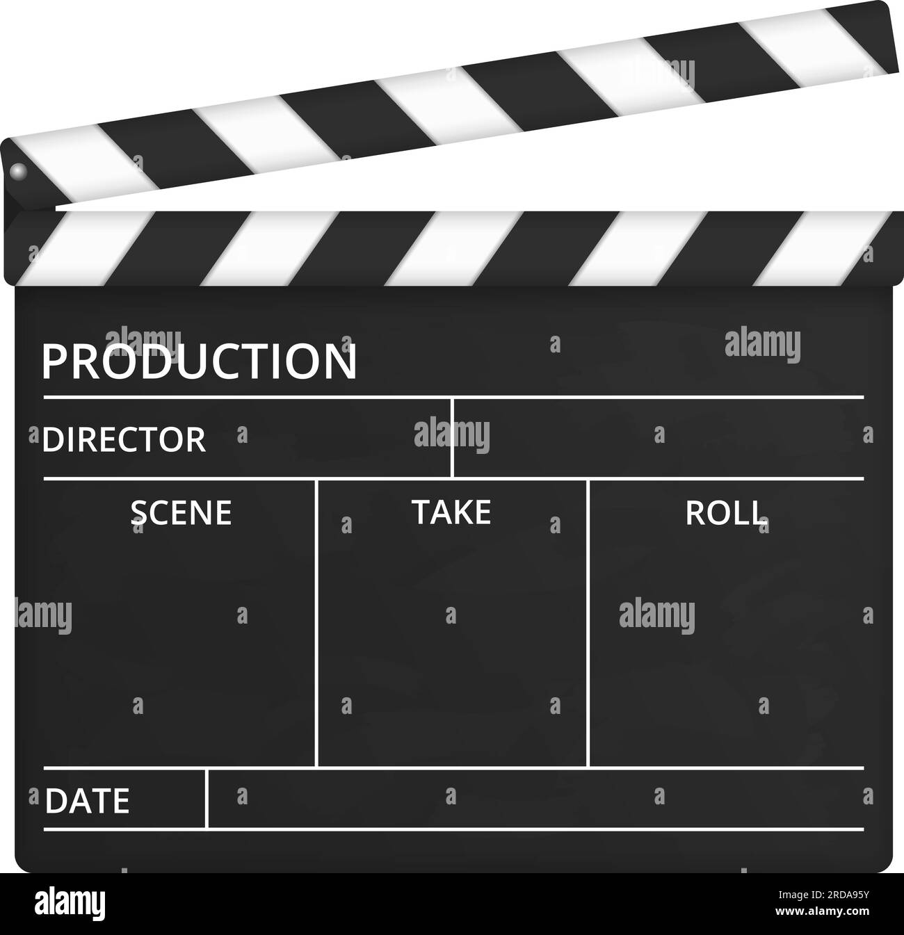 Open clapper board on white background, vector eps10 illustration Stock ...
