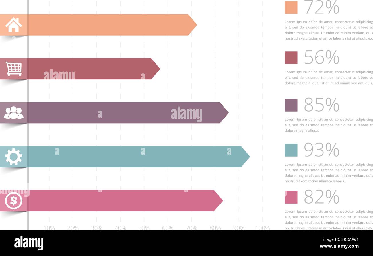 Horizontal bar graph template icons Stock Vector Images - Alamy