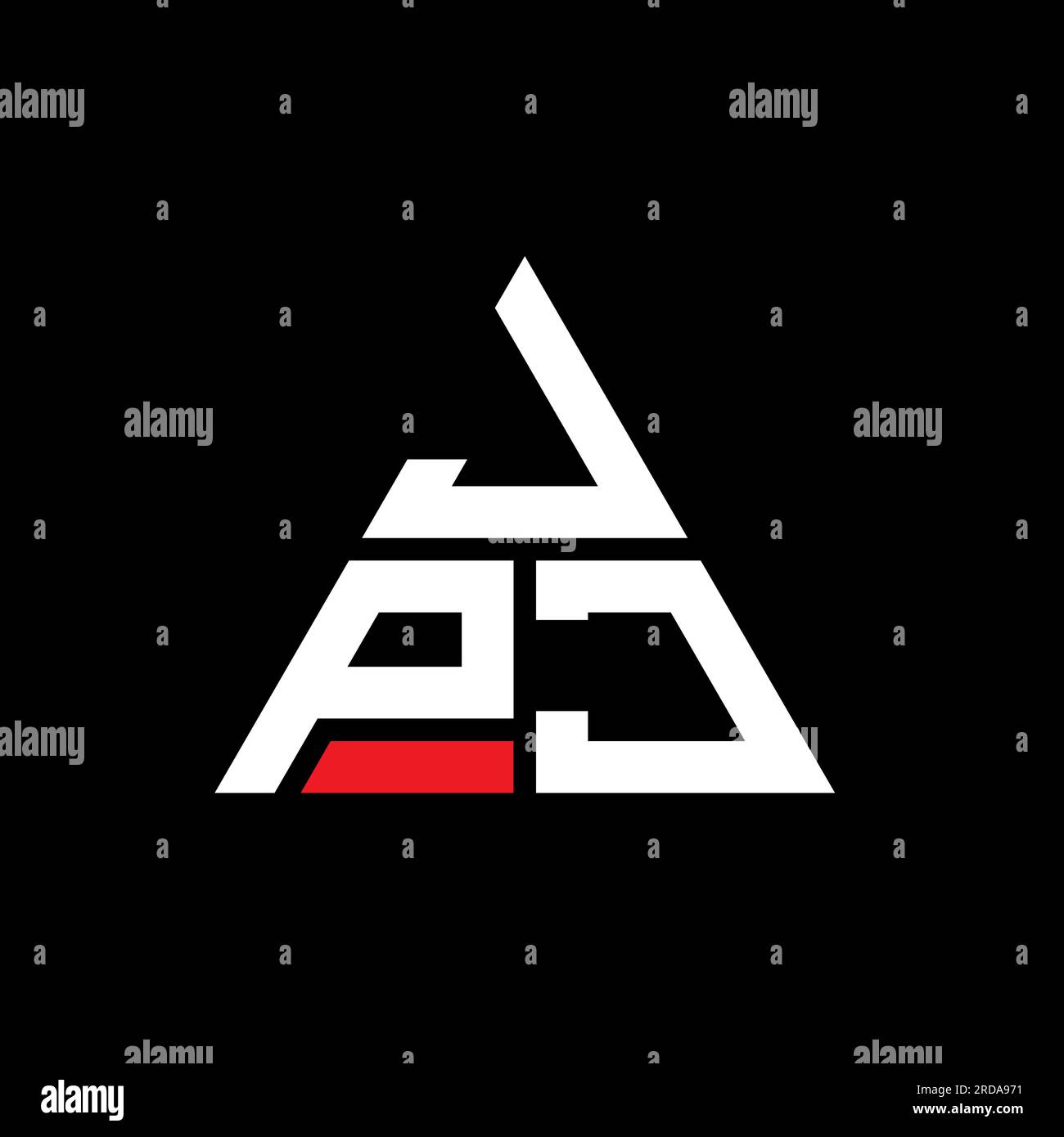 JPJ triangle letter logo design with triangle shape. JPJ triangle logo ...