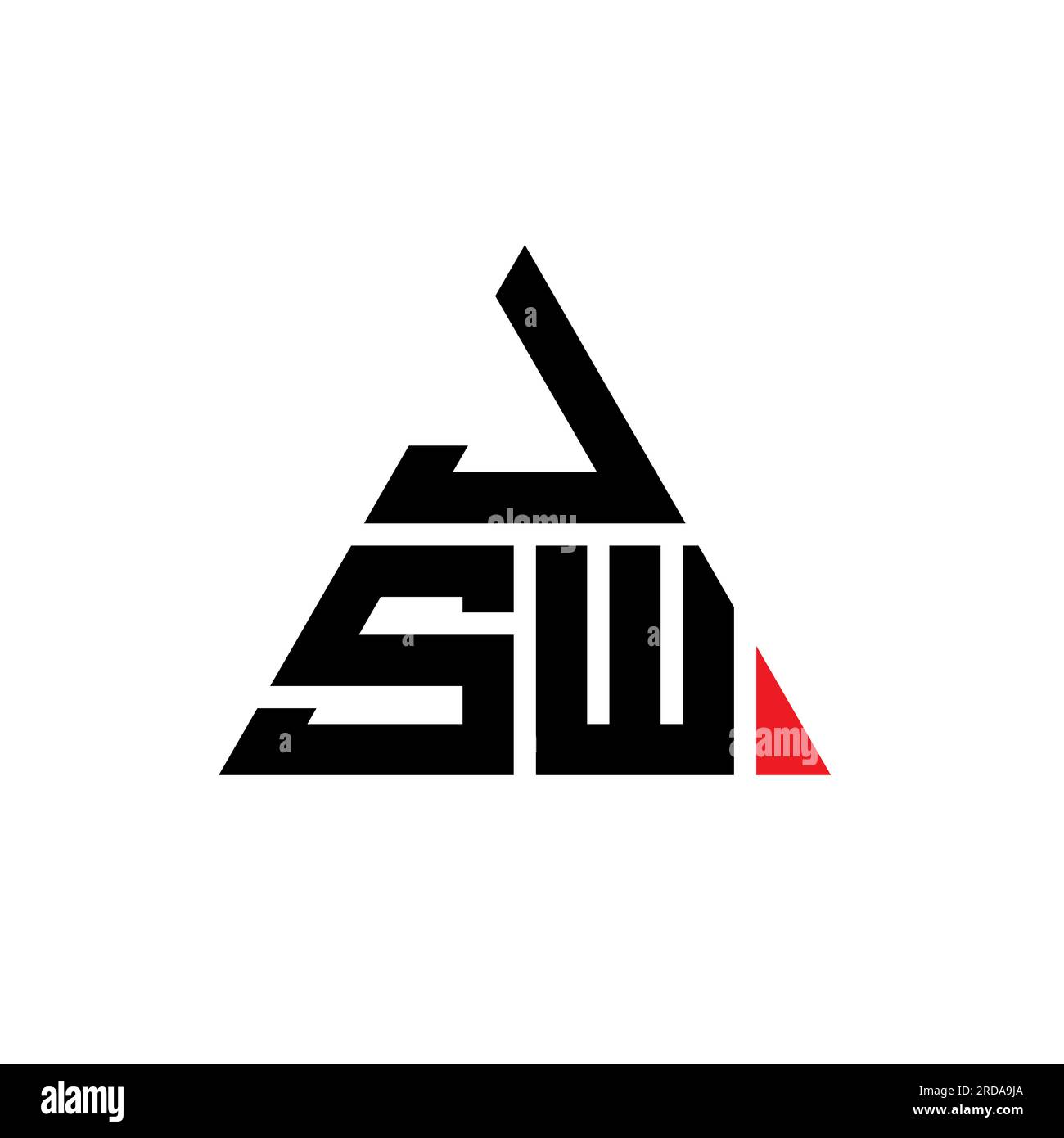 JSW triangle letter logo design with triangle shape. JSW triangle logo ...