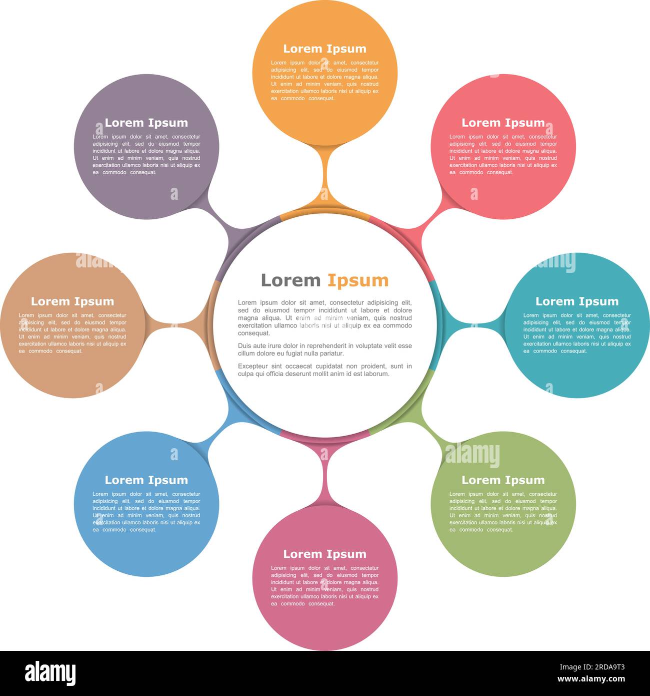 Circle diagram with eight elements, infographic template, vector eps10 ...
