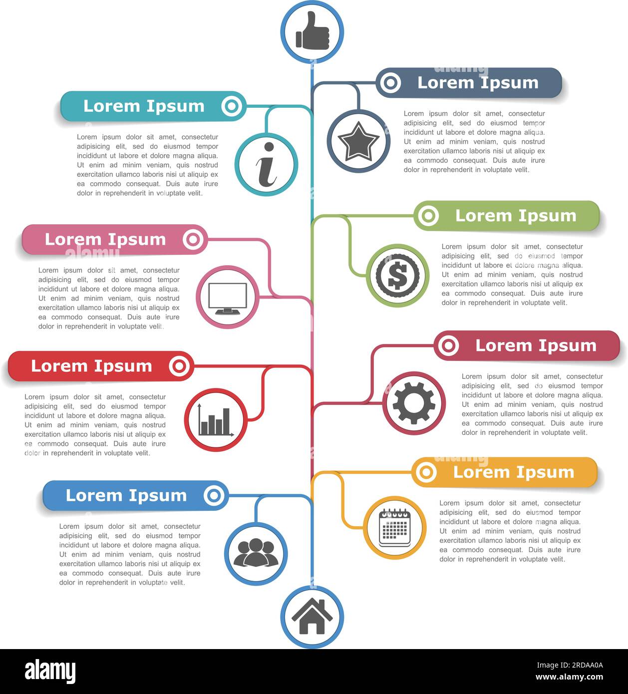 Tree diagram infographics template with place for your titles, text and ...