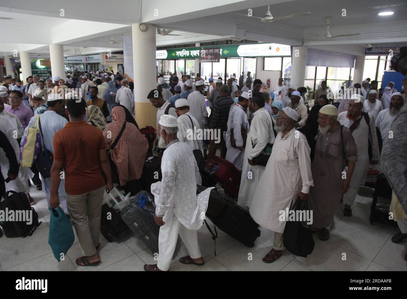 Pilgrims started to arrive at the Ashkona Hajj Camp in Dhaka from ...
