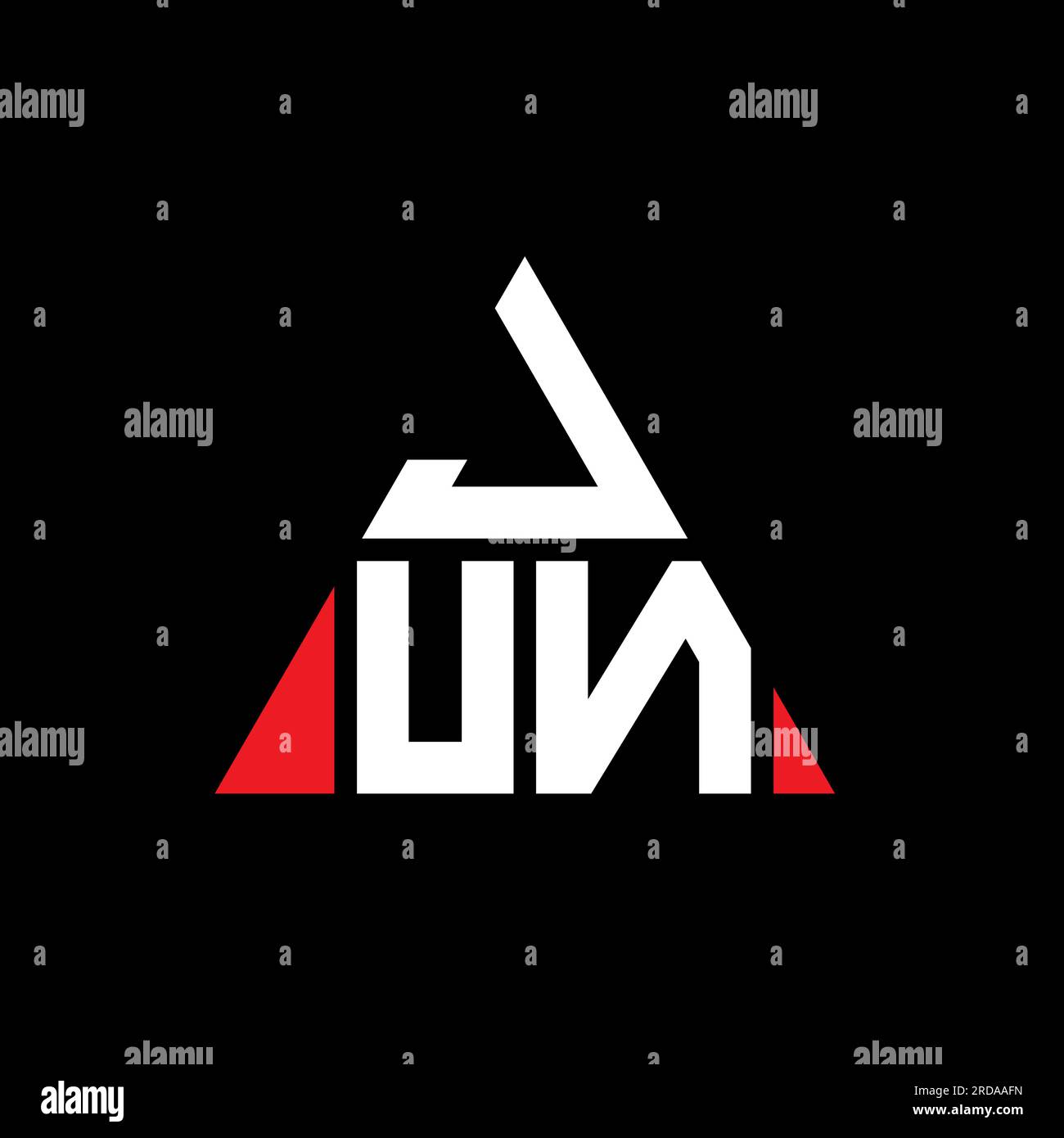 JUN triangle letter logo design with triangle shape. JUN triangle logo ...