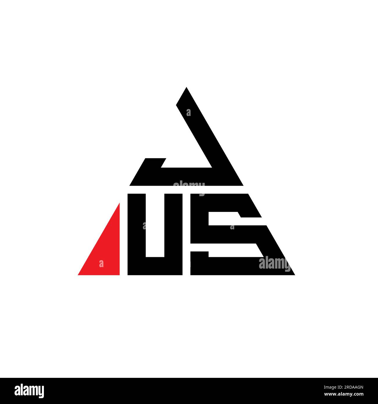 JUS triangle letter logo design with triangle shape. JUS triangle logo ...