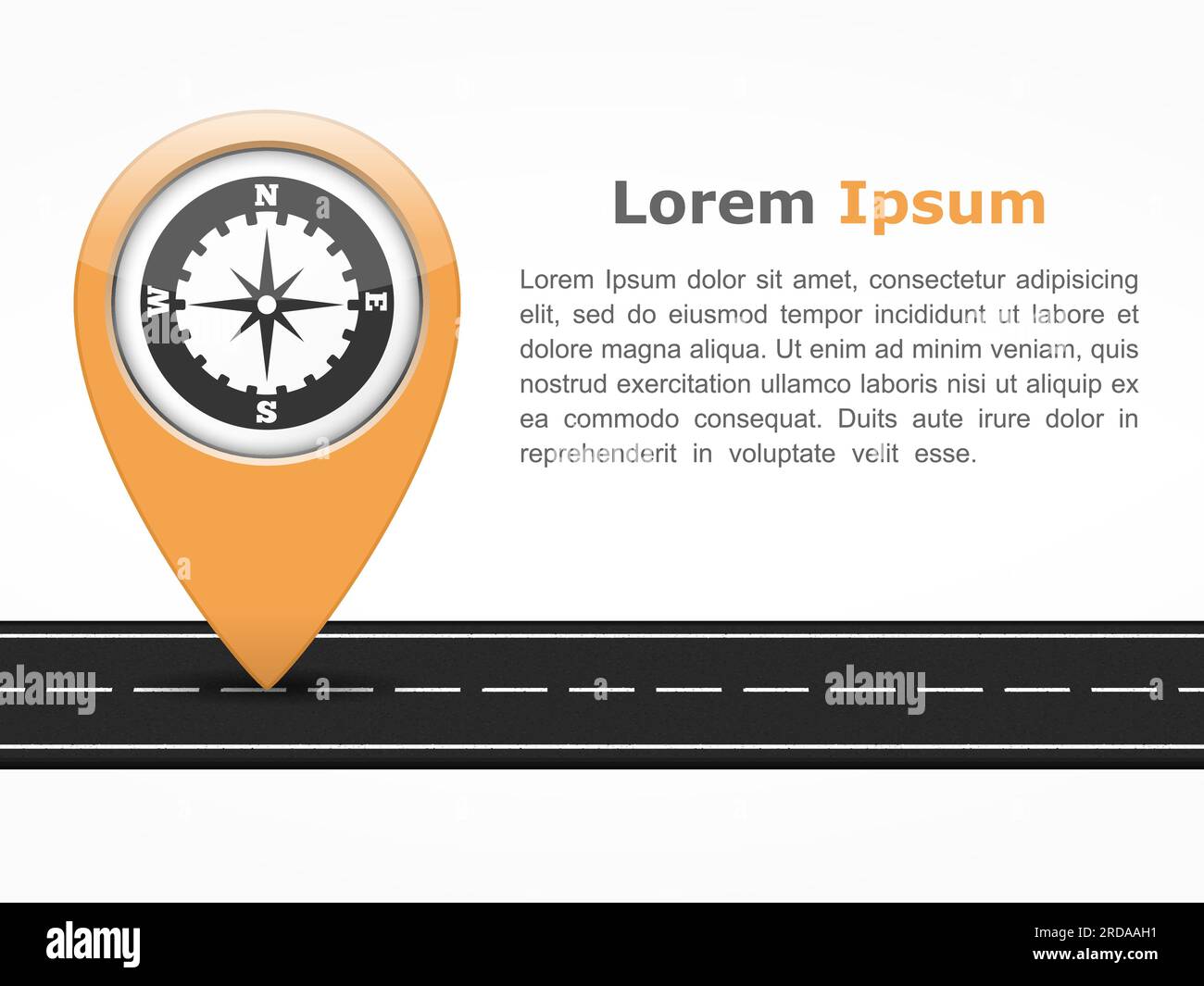 Asphalt road with orange pointer, vector eps10 illustration Stock Vector Image & Art - Alamy