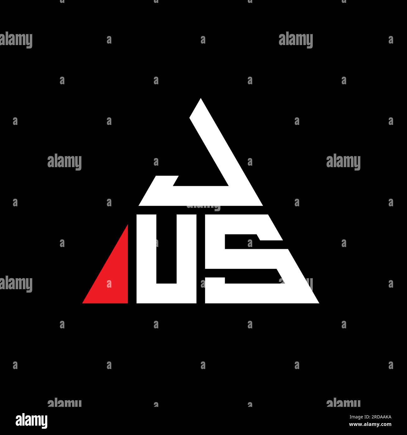 JUS triangle letter logo design with triangle shape. JUS triangle logo ...