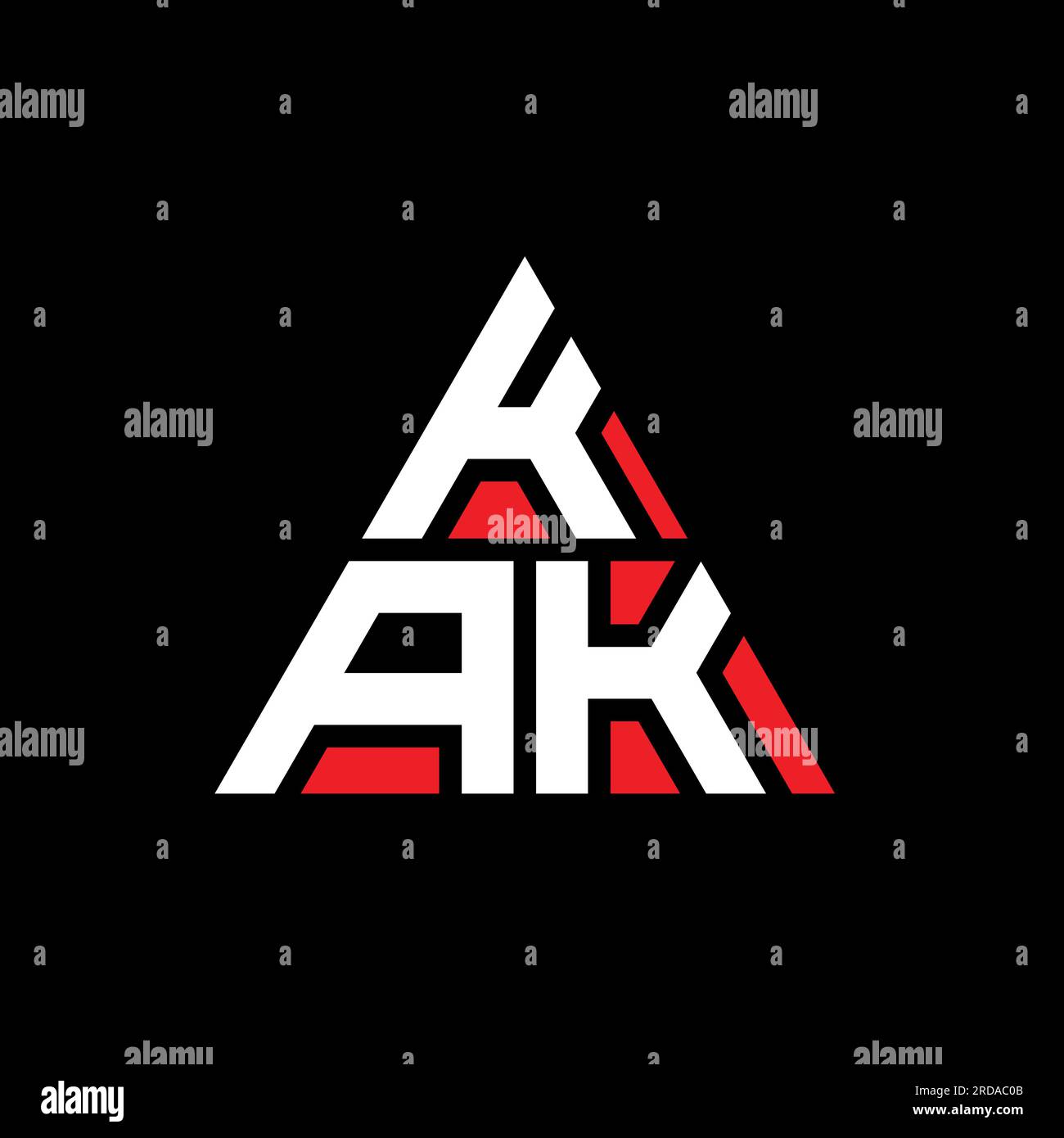 KAK triangle letter logo design with triangle shape. KAK triangle logo ...