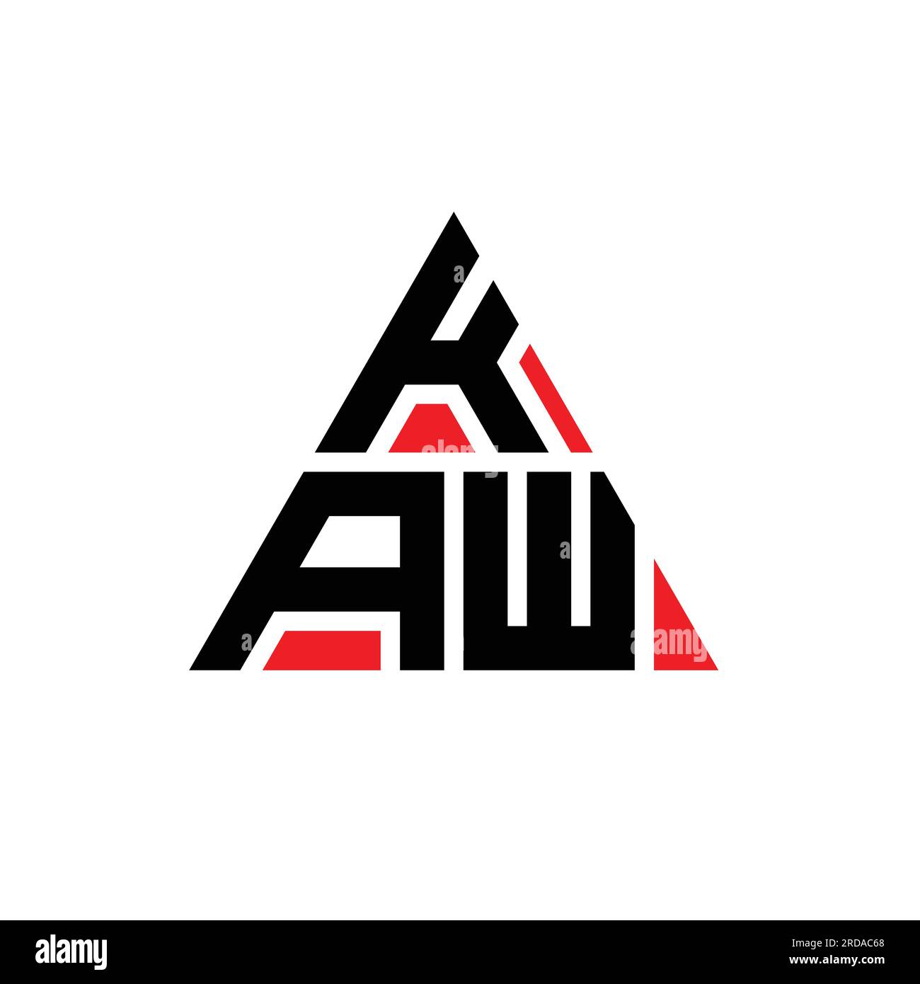 KAW triangle letter logo design with triangle shape. KAW triangle logo ...