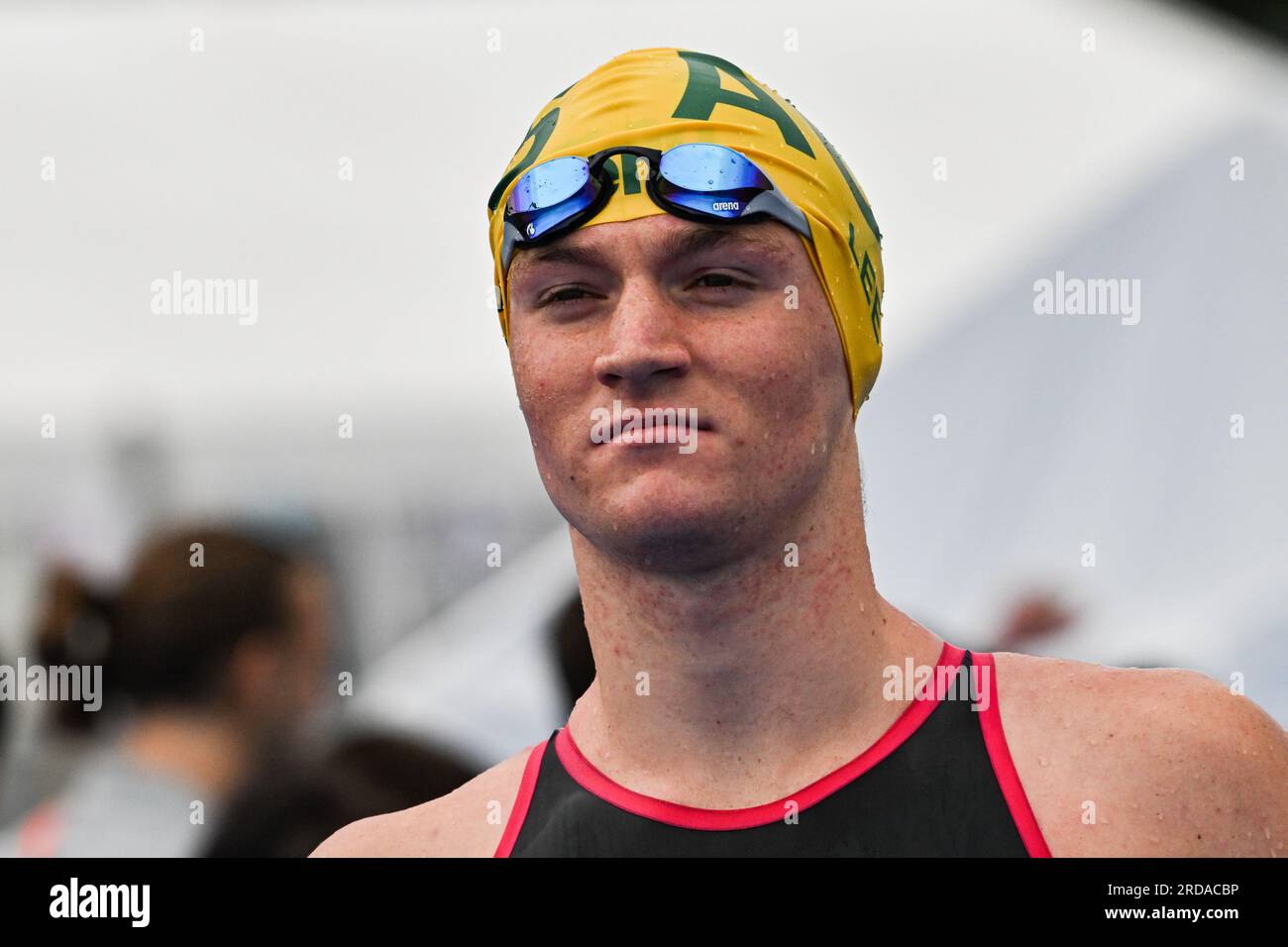 Fukuoka, Japan. 20th July, 2023. Kyle Lee of Australia reacts before ...