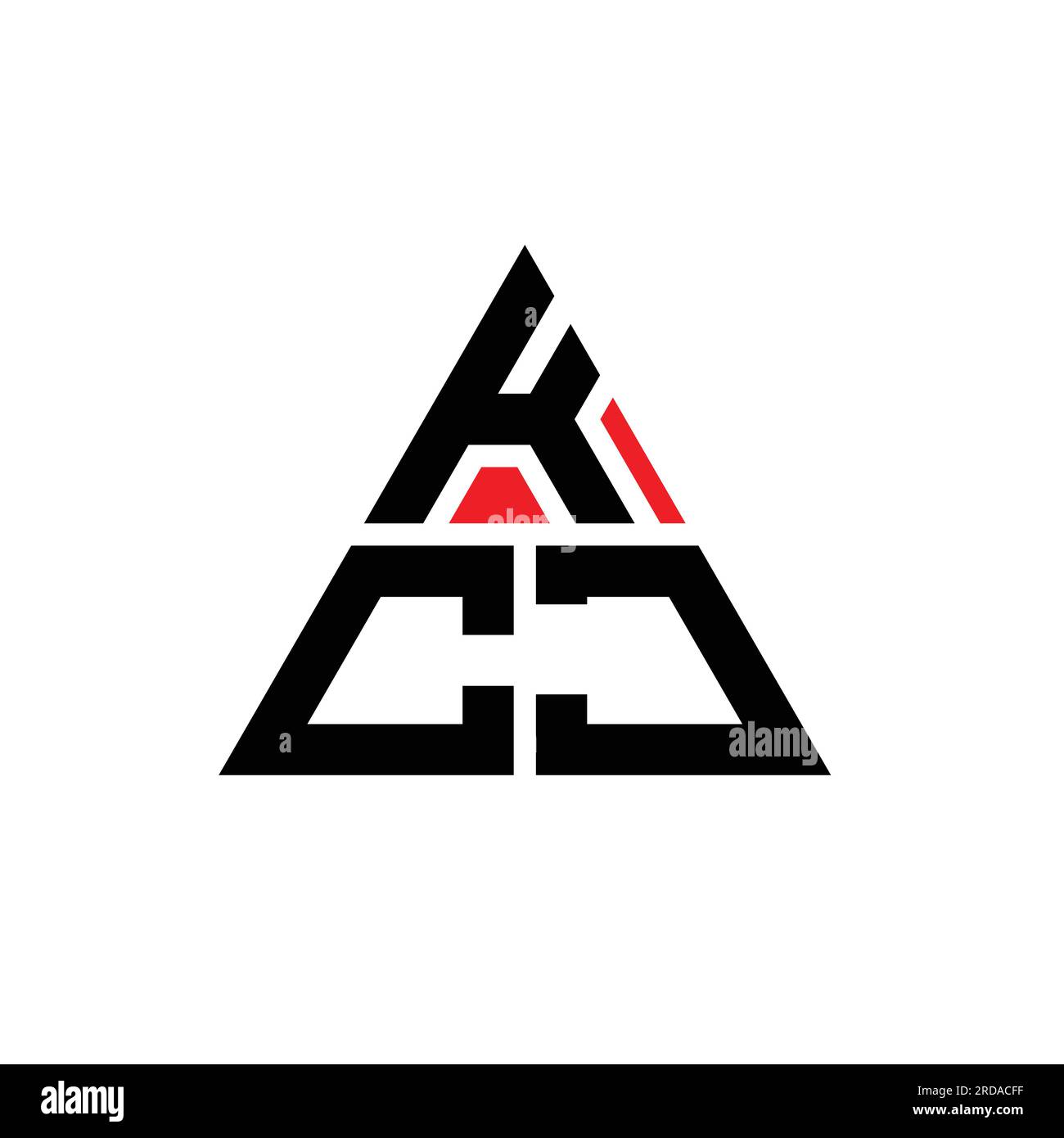 KCJ triangle letter logo design with triangle shape. KCJ triangle logo ...