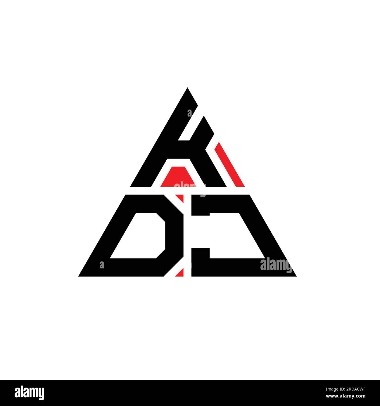 KDJ triangle letter logo design with triangle shape. KDJ triangle logo ...