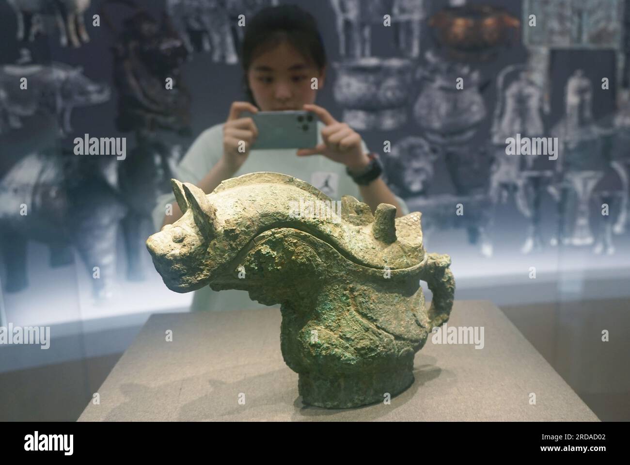 HANGZHOU, CHINA - JULY 20, 2023 - Visitors look at the "Fu Hao ...