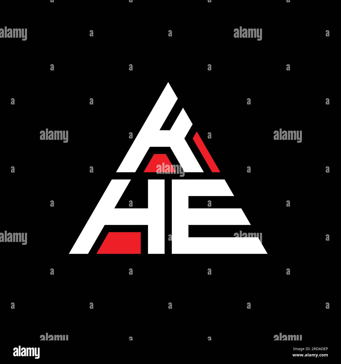KHE triangle letter logo design with triangle shape. KHE triangle logo ...