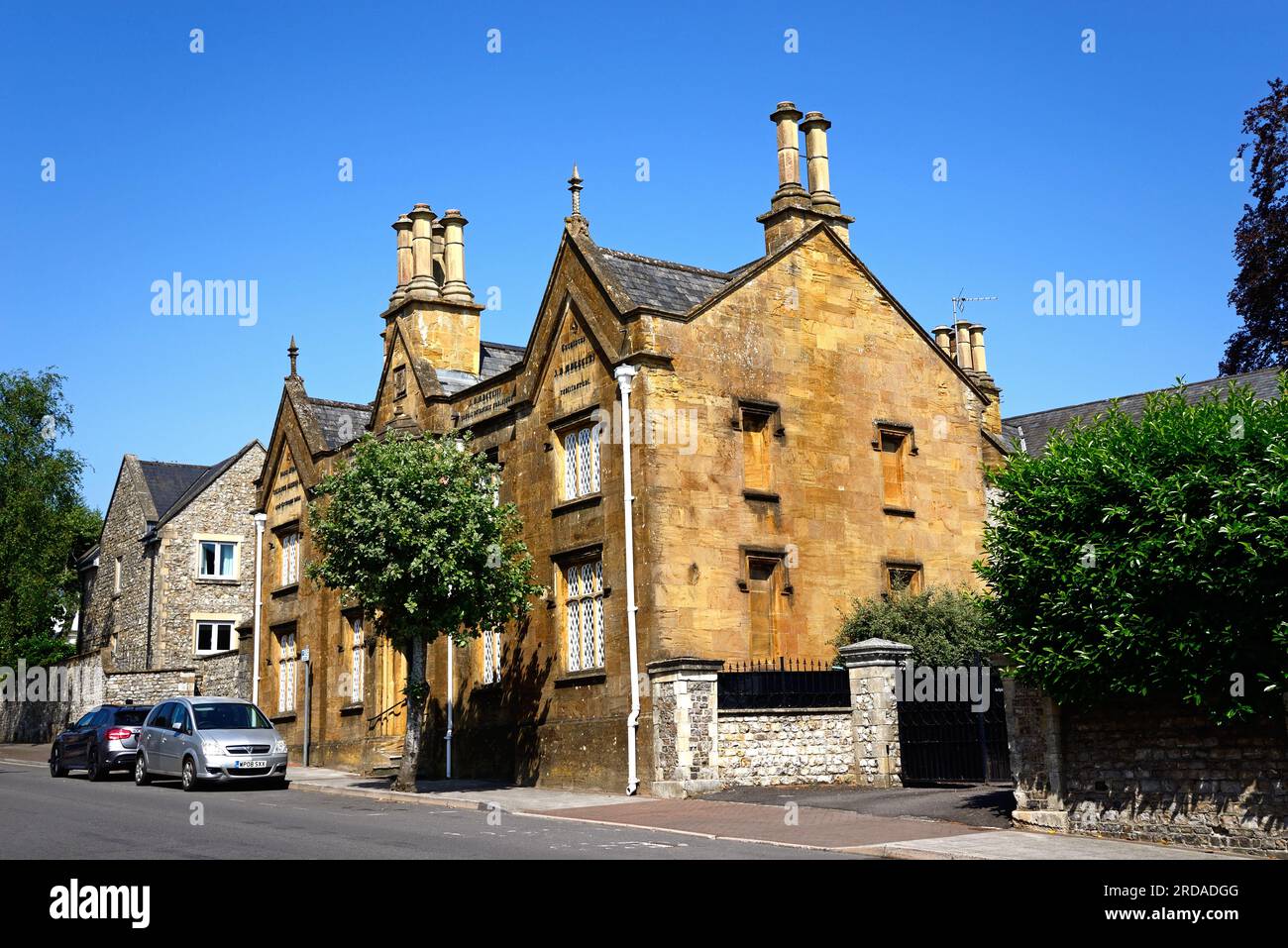 View of the former Harveys Hospital (originally Almshouses) in the old ...