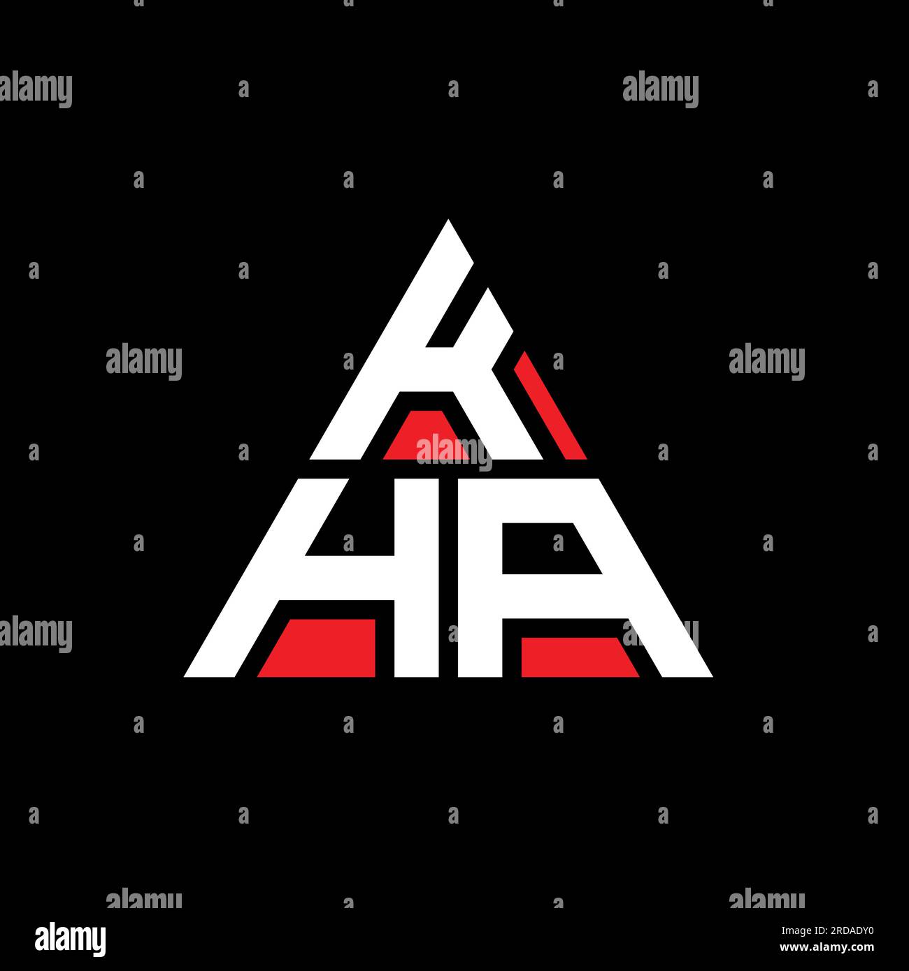 KHA triangle letter logo design with triangle shape. KHA triangle logo design monogram. KHA ...