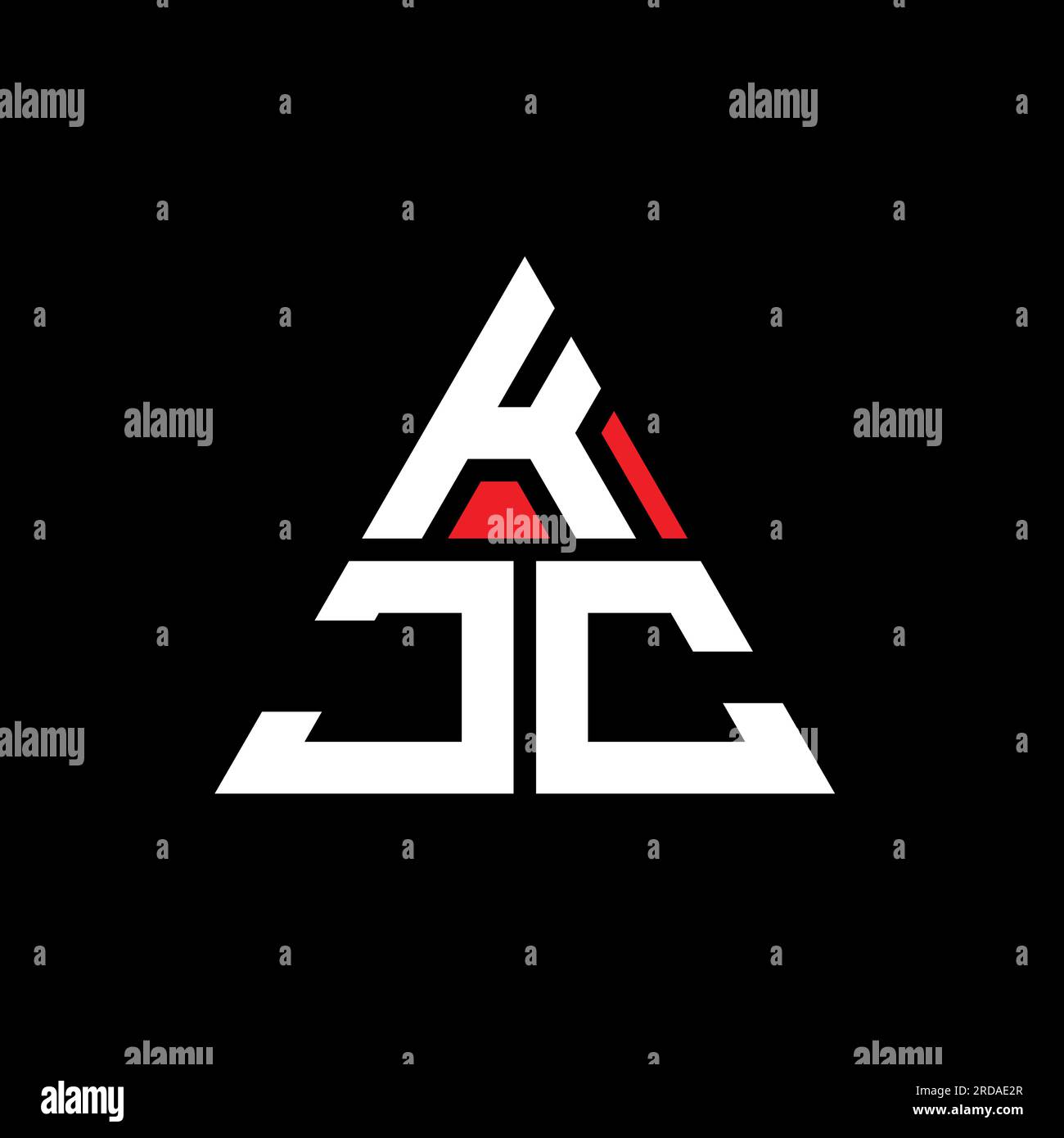 KJC triangle letter logo design with triangle shape. KJC triangle logo ...