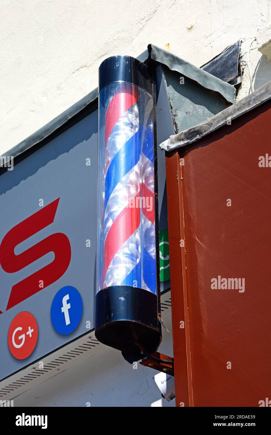 Traditional black white barber pole hi-res stock photography and images ...