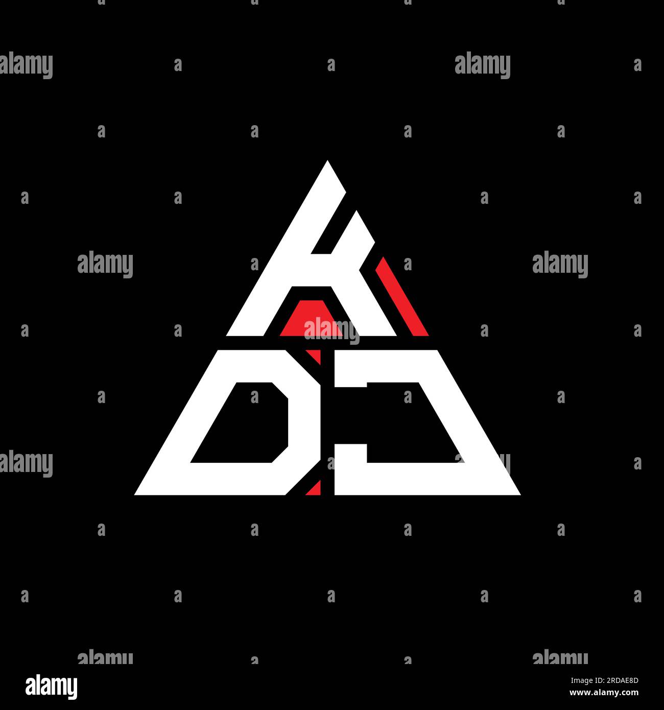 KDJ triangle letter logo design with triangle shape. KDJ triangle logo ...